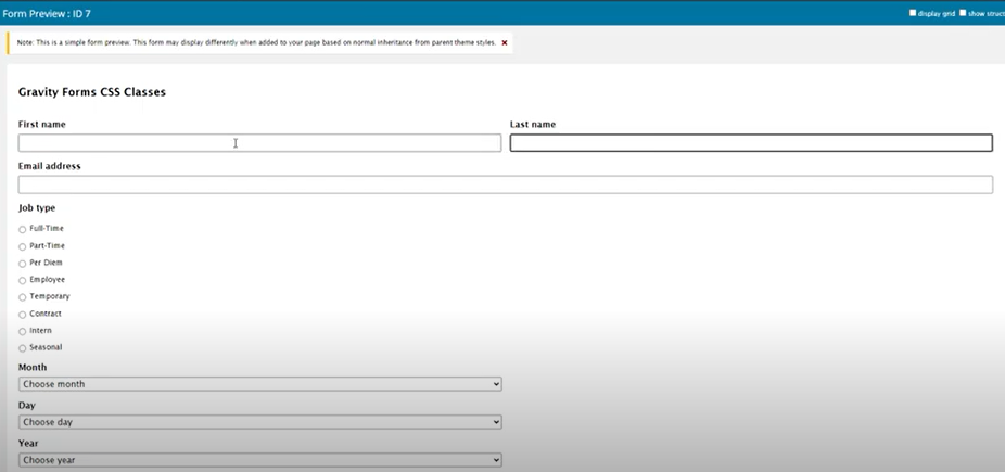 Gravity Forms Multilevel Columns Css Classes Use In Wordpress